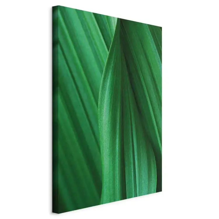 Schilderij Textuur van een blad verticaal- Bladeren - bimago