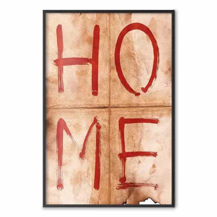 Poster Oud affiche - rode Engelse tekst op oud papier- Posters - bimago