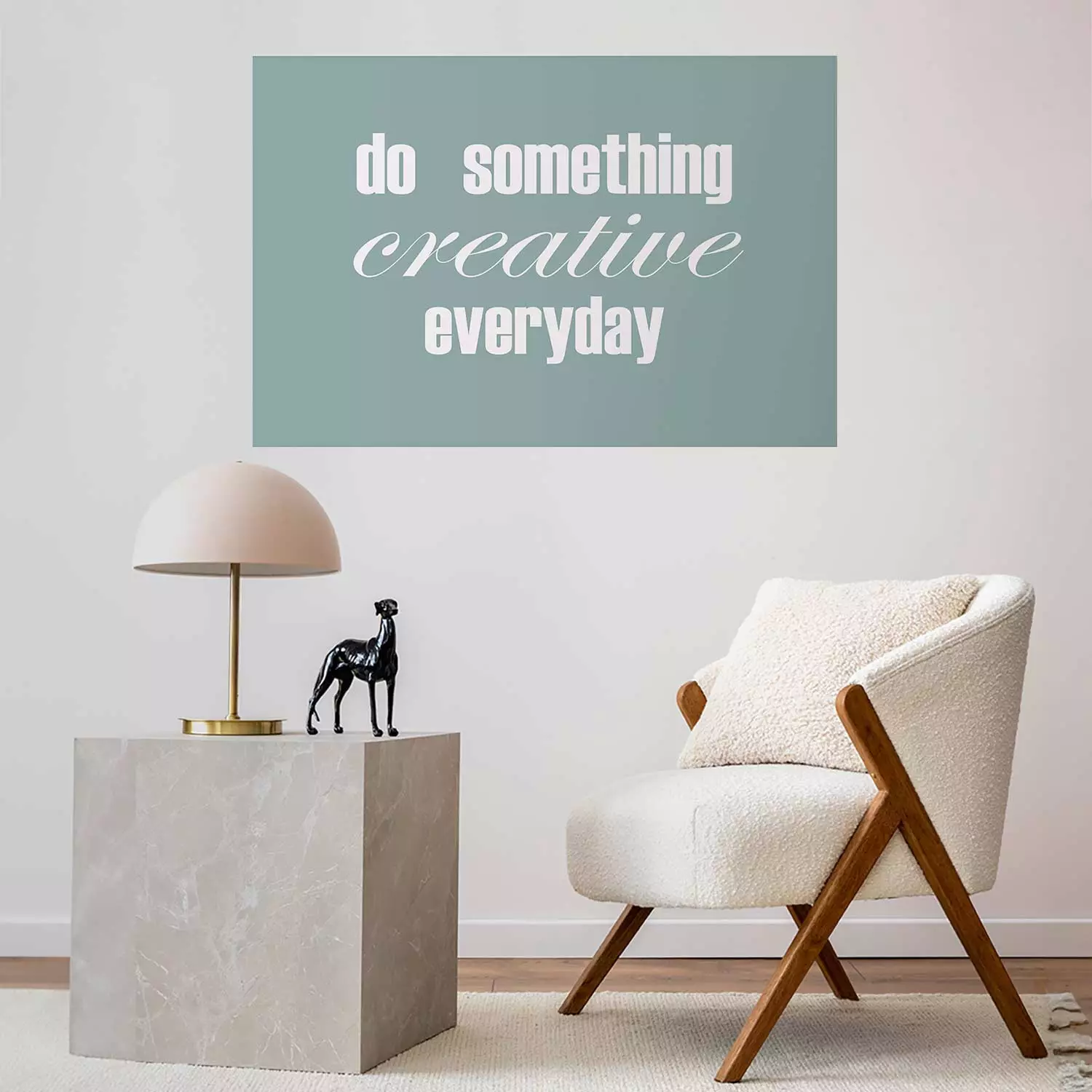 Poster aan de muur Doe Iets Creatiefs Elke Dag - witte Engelse teksten ...