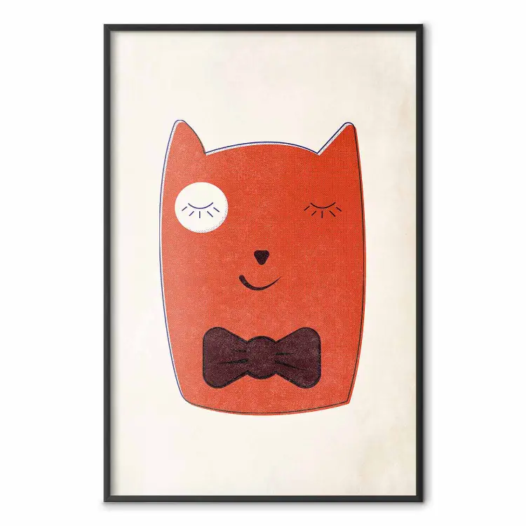 Poster Kleine Elegant - grappig en abstract personage van een bruine ...