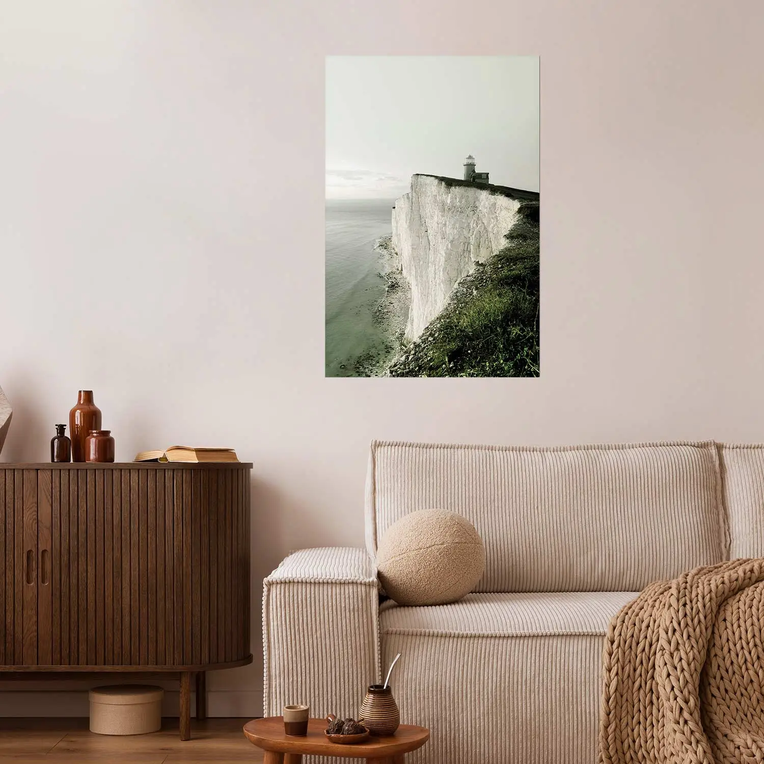 Poster aan de muur Op de rand - landschap van een gigantische klif met ...