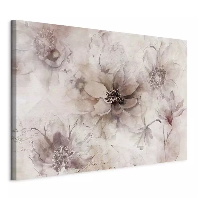 Schilderij Bloemrijk gedicht breed - rustiek roze plant- Andere bloemen ...