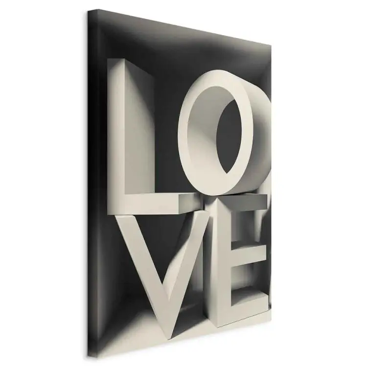 Schilderij Liefdesbrieven - letters gerangschikt om de inscriptie Love ...