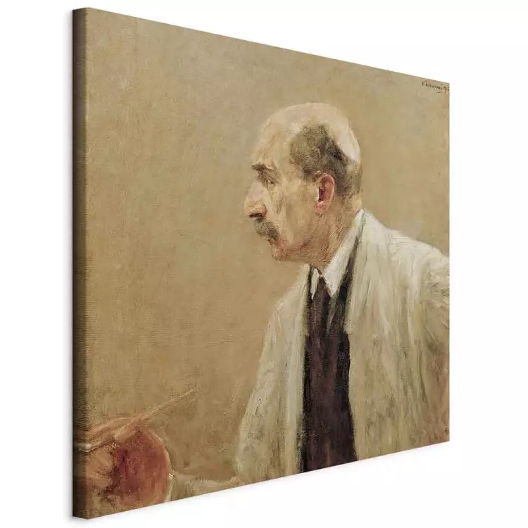 Kunst Reproductie Max Liebermann - Zelfportret in schilderskiel, in profiel naar links- Max ...