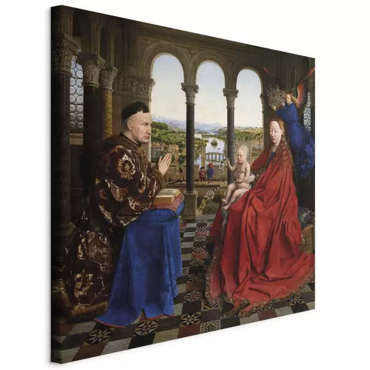 Schilderij Jan Van Eyck - De Rolin Madonna (La Vierge au Chancelier ...
