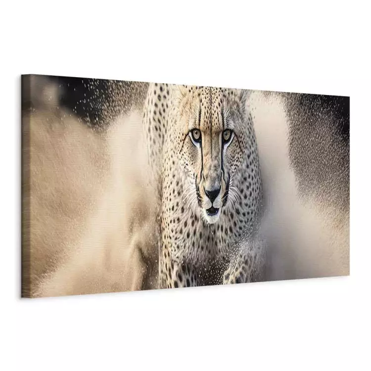 Schilderij Rennende jachtluipaard - majestueus wild dier rennend in het ...