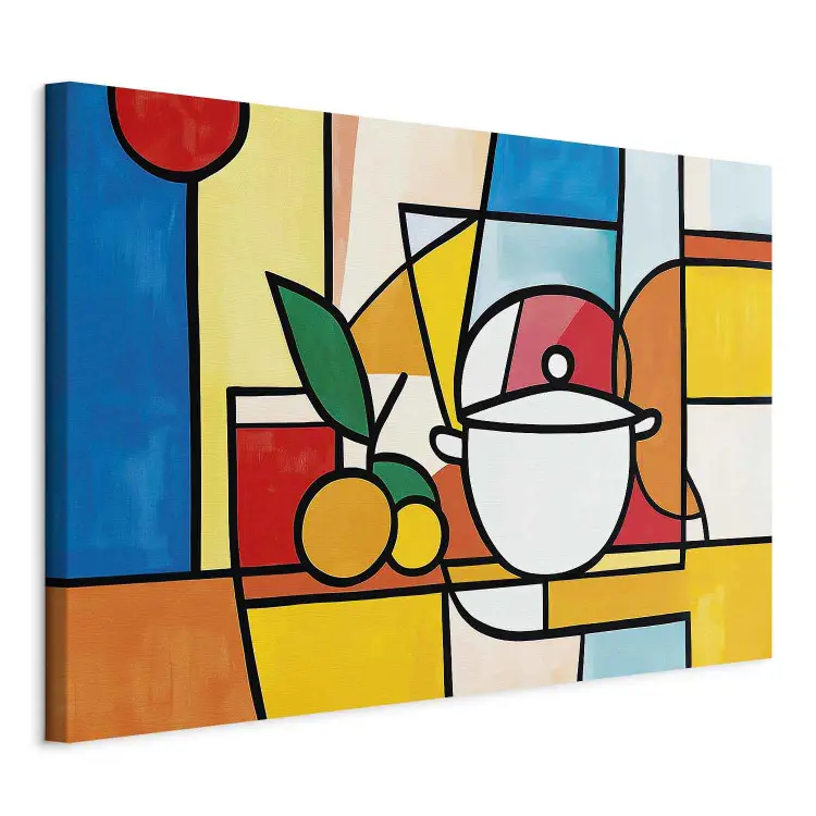 Schilderij Inspiraties Picasso - Stilleven met pot en tropisch fruit ...