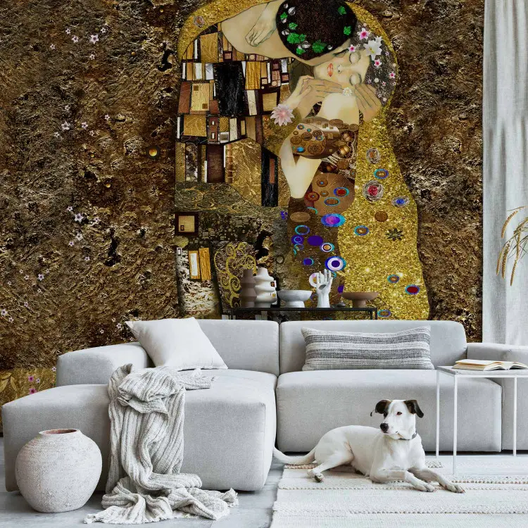 Fotobehang Inspiratie Klimt - De Kus in goud- Mensen - bimago