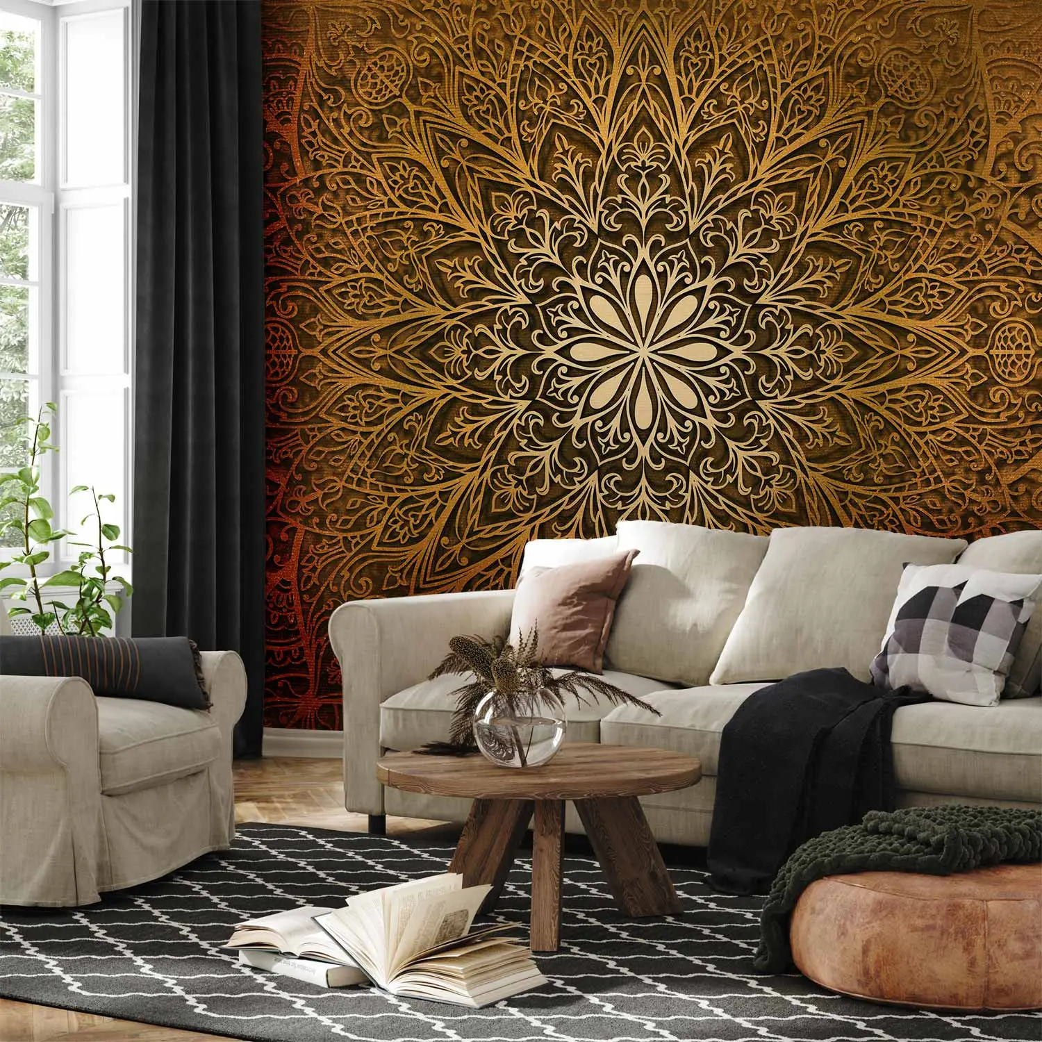 Heilige Geometrie Behang Creatieve Mystieke Mandala Caleidoscopische