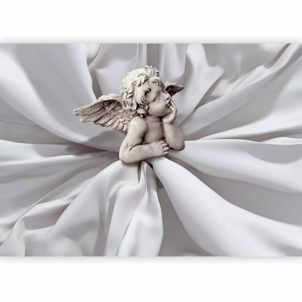 Muurmuur Romantische engelenachtige droom - beeld van een Cupido-engel ...