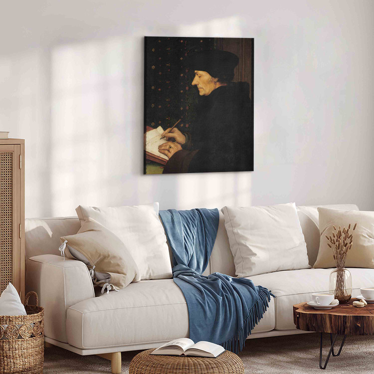 Schilderij Portrait of Desiderius Erasmus - Hans Holbein de Jonge ...